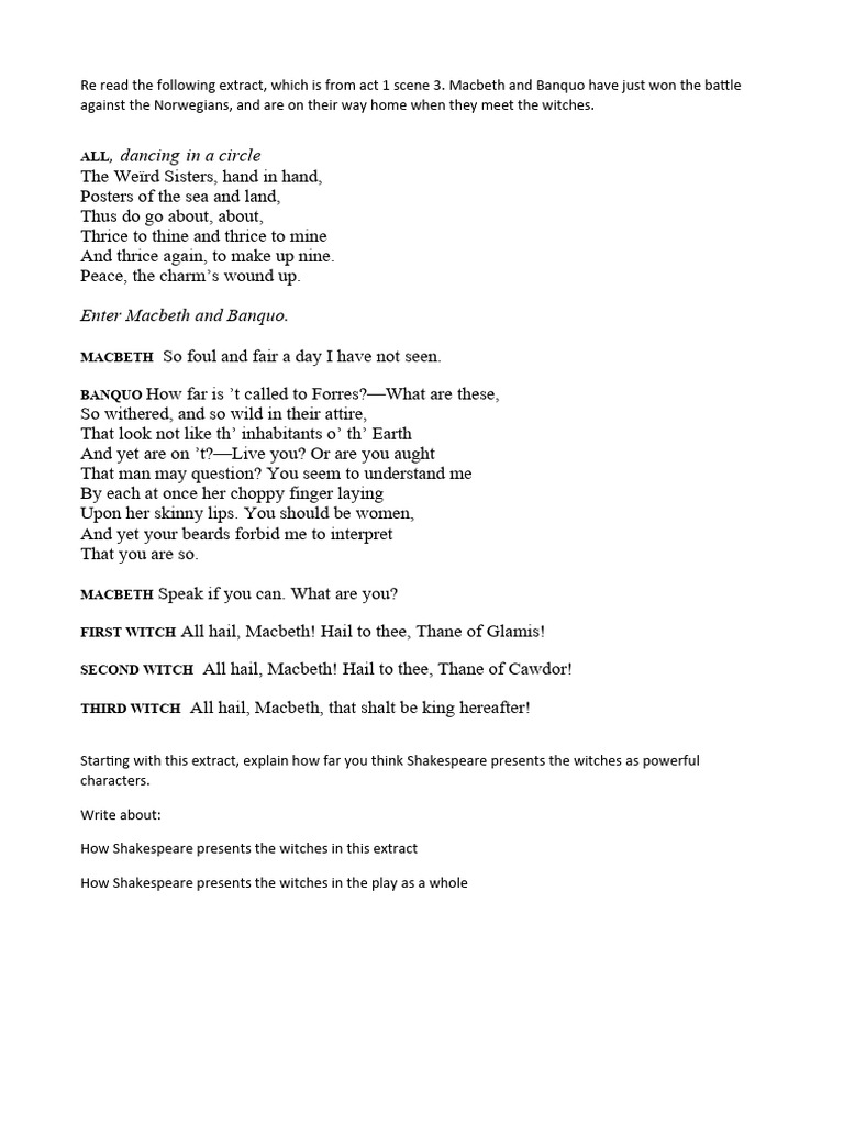 Practice_questions_Macbeth | PDF | Macbeth | Shakespearean Tragedies
