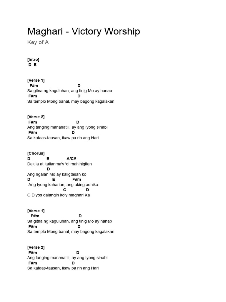 Maghari - Victory Worship (A) | PDF