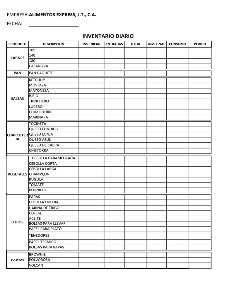 Formato Inventario | PDF