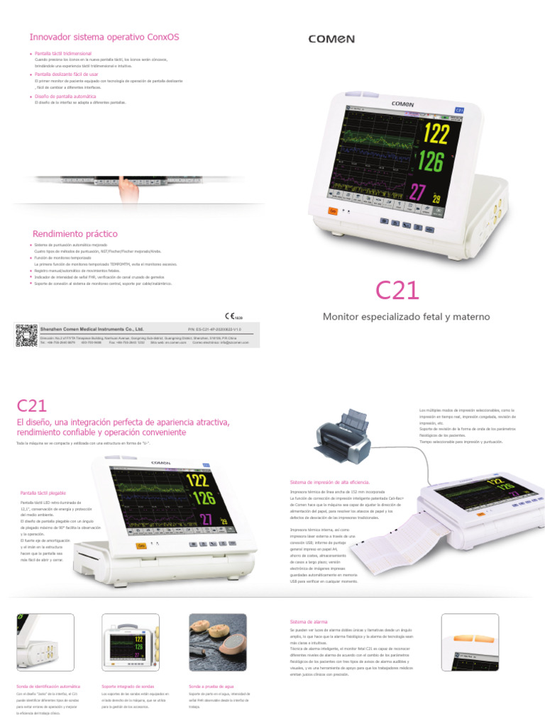 CAT-Monitor Fetal-COMEN C21 | PDF | Pantalla táctil | Impresora ...