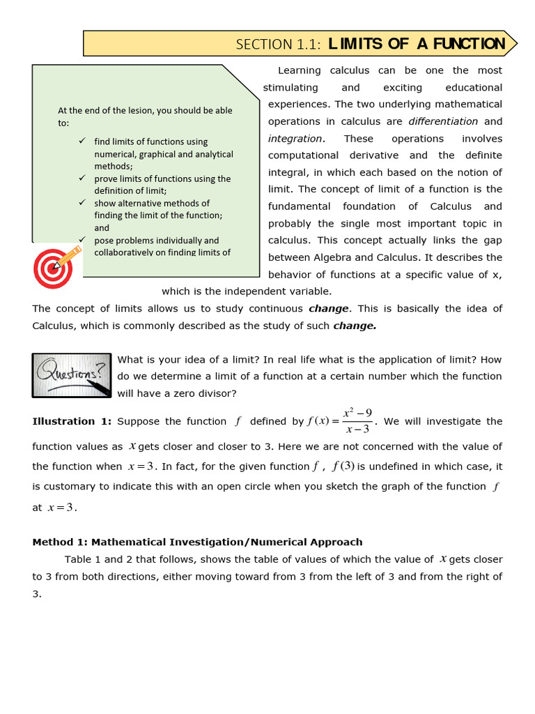 Chapter 1 Limits and Continuity | PDF | Calculus | Function (Mathematics)