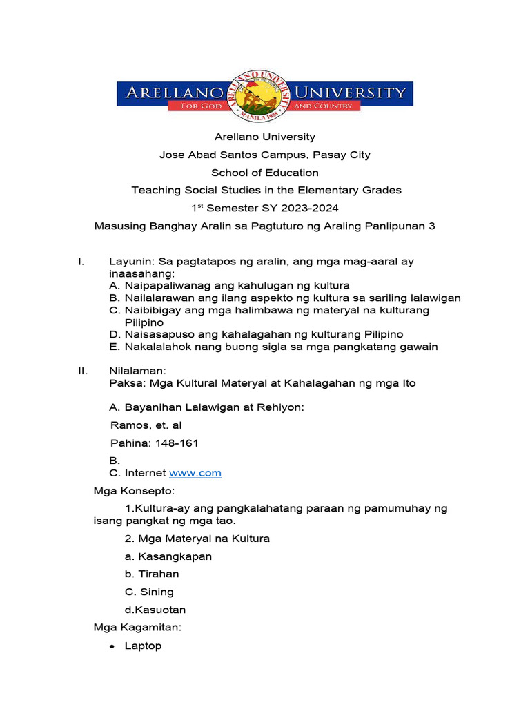 Masusing Banghay Aralin Sa Pagtuturo NG Araling Panlipunan | PDF Masusing Banghay Aralin Sa Pagtuturo NG Araling Panlipunan | PDF