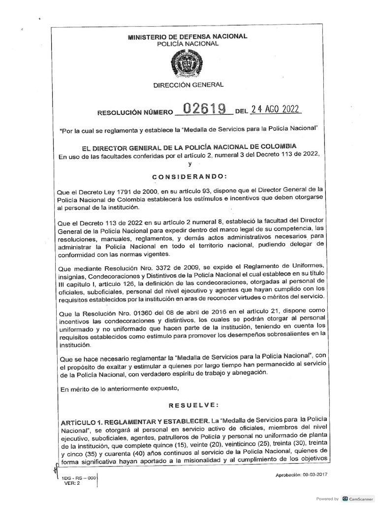 Resolución 02619 24 08 2022. | PDF