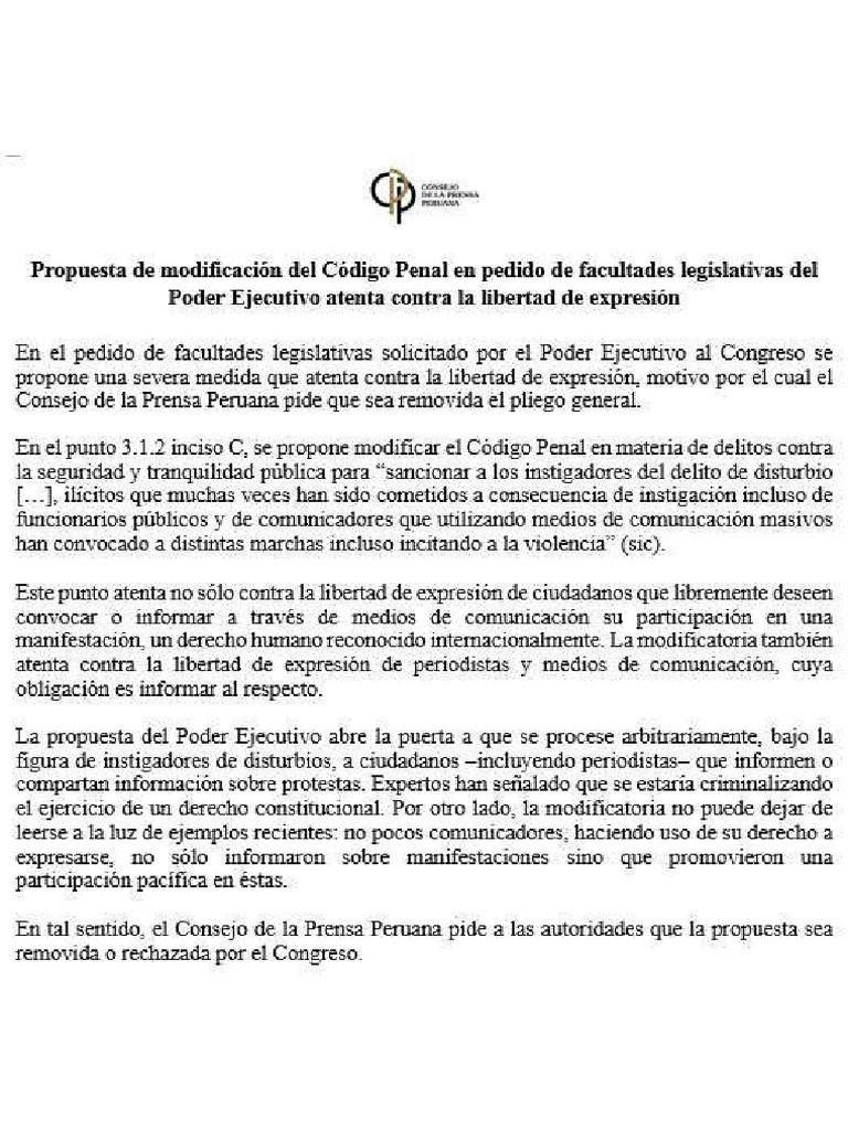 Comunicado CPP | PDF Comunicado CPP | PDF