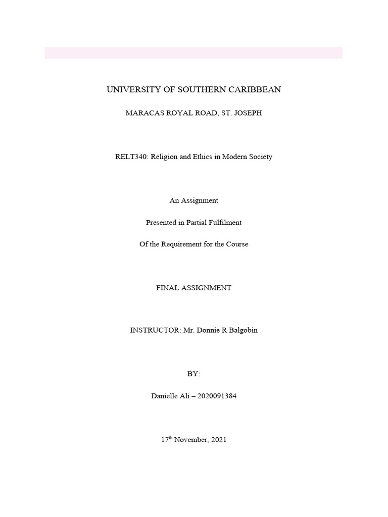 Danielle Ali - Final Assignment | PDF | Suicide | Autonomy