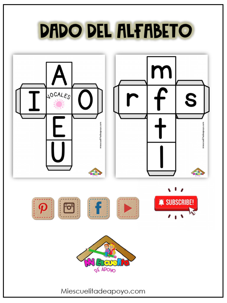 Dado - Alfabeto-Mi Escuelita de Apoyo | PDF