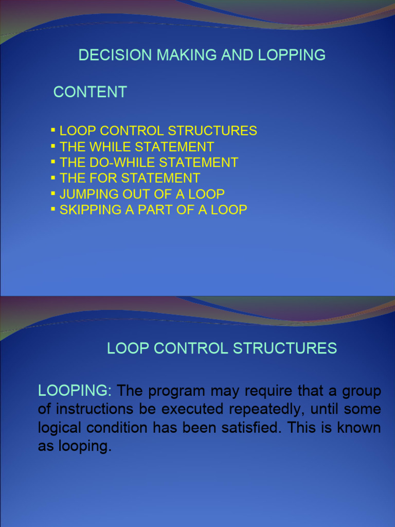 Lec6 (Decission Making& Looping) | PDF | Control Flow | Computer Engineering