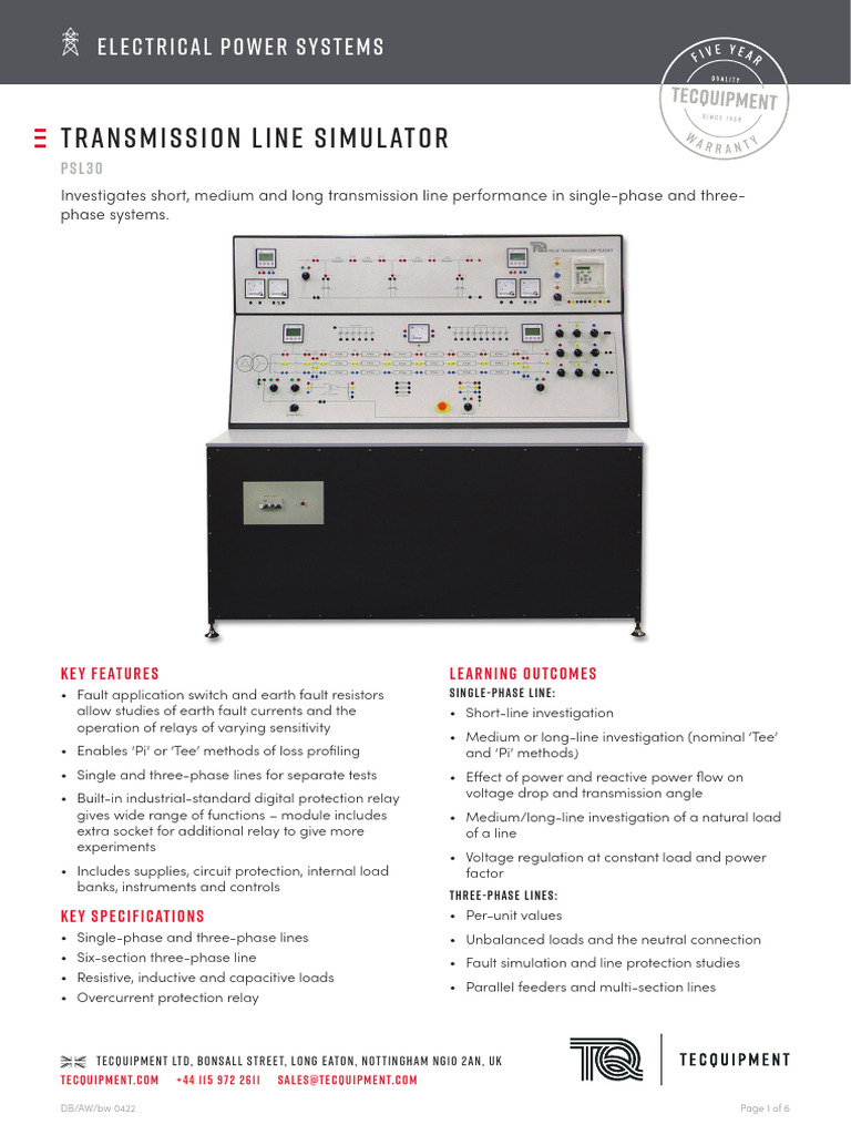 PSL30 Transmission Datasheet | PDF | Electric Power Transmission | Transmission Line