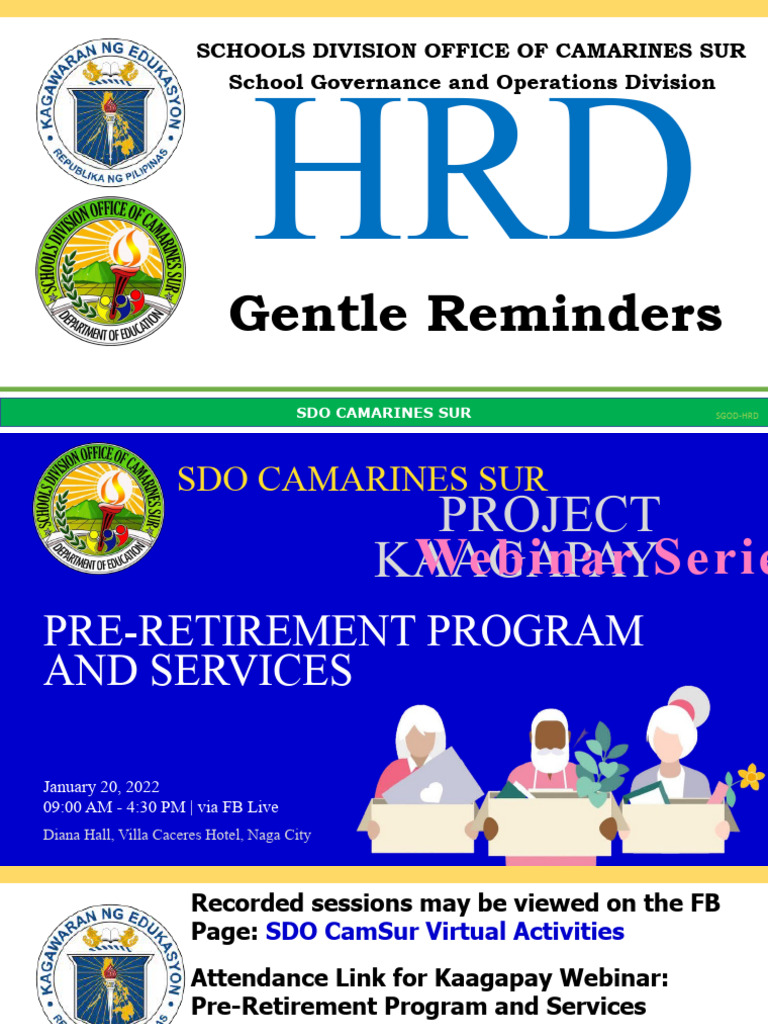 ManCom January HRD Reminders | PDF