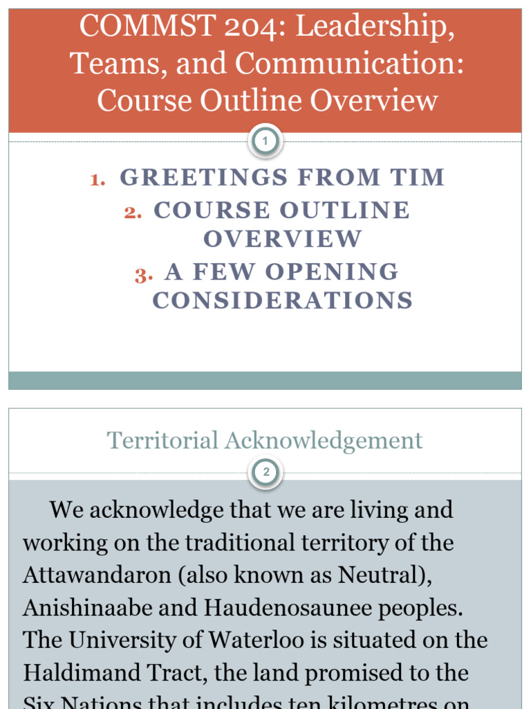 Week 1 Course Outline Overview | PDF | Communication | Experience