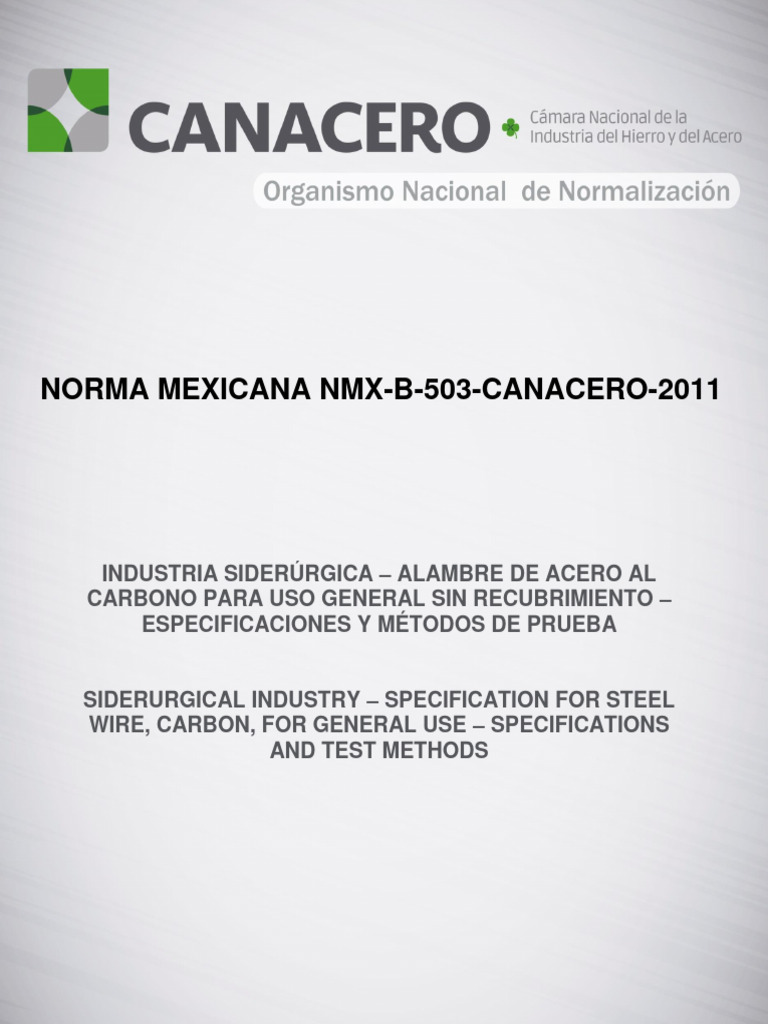 NMX B 503 Canacero 2011 | PDF | Acero | Cable