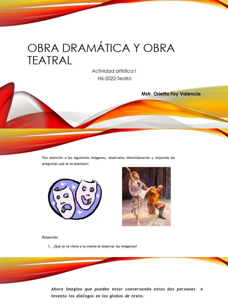 Obra Dramática y Obra Teatral - Ofv - Importante | PDF | Teatro
