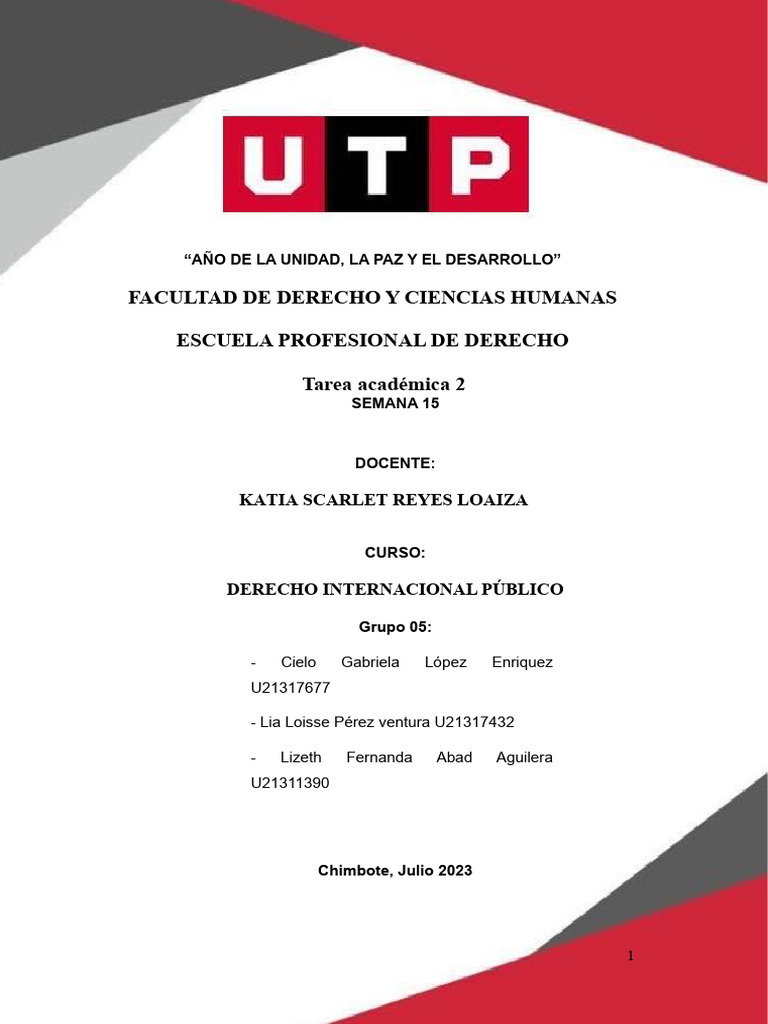 GRUPO 05 (ACV-S15) Semana 15 - Tarea - Tarea Académica 2 | PDF | Migración humana | Inmigración