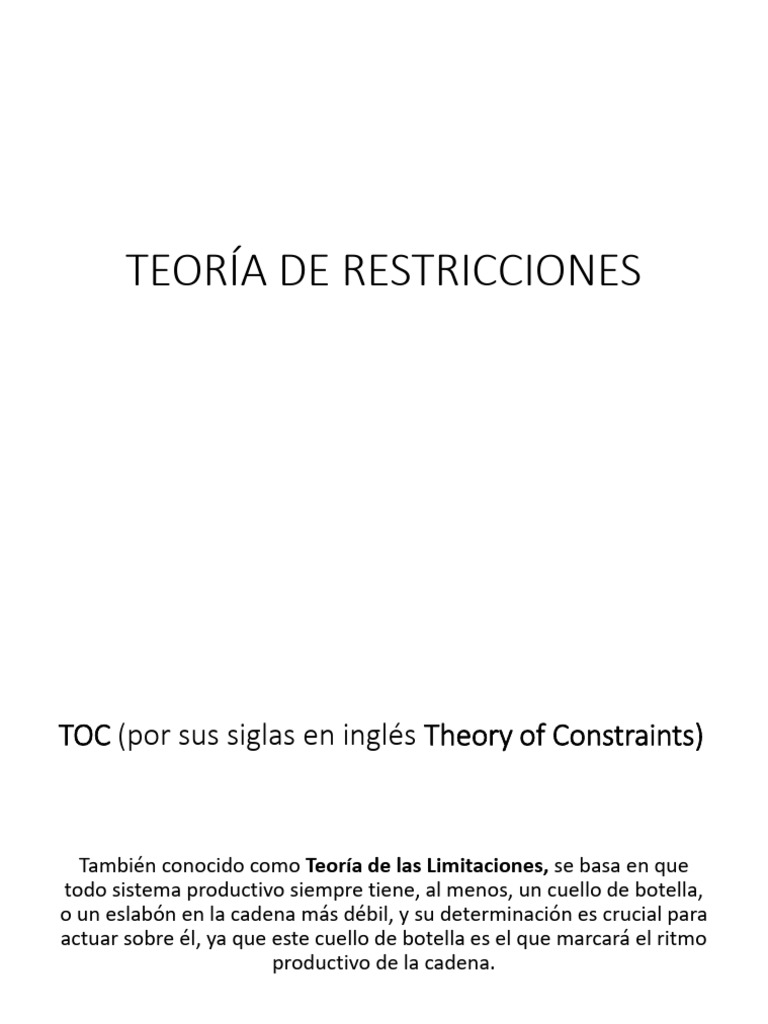 Teoria de Restricciones | PDF | Business | Inventario
