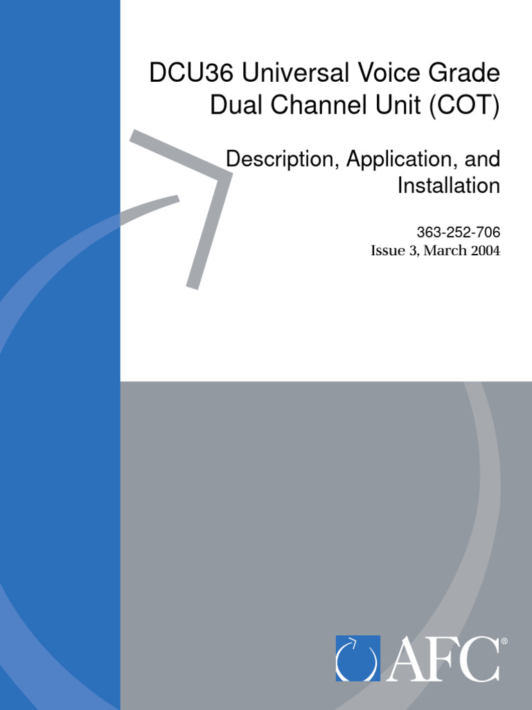 AFC DISCS DCU36 Universal Voice Grade Dual Channel Unit (COT) - 363-252 ...