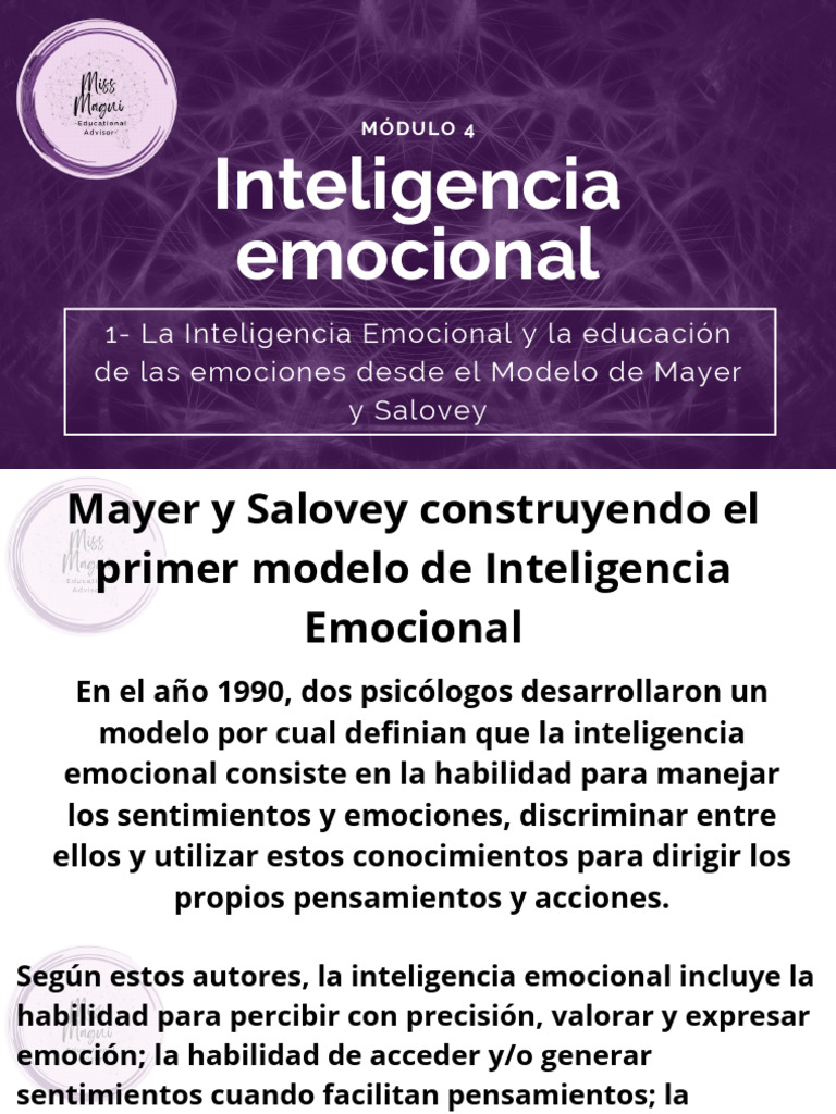4.1 - La Inteligencia Emocional y La Educación de Las Emociones Desde El Modelo de Mayer y ...