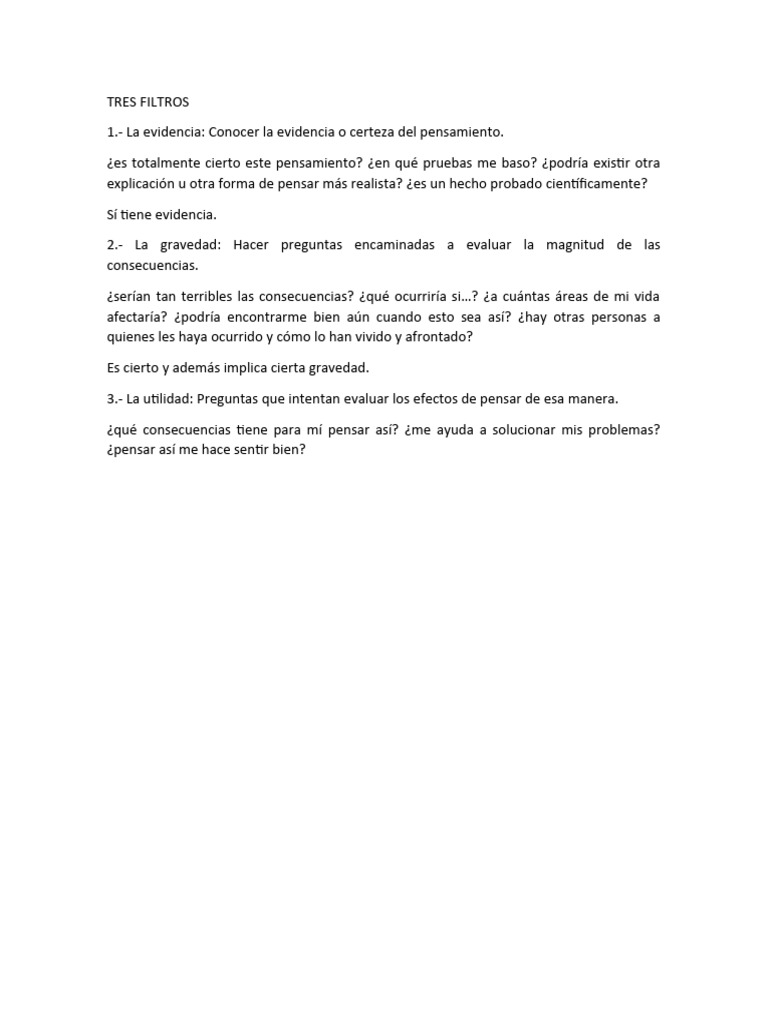 Técnica de Los Tres Filtros | PDF