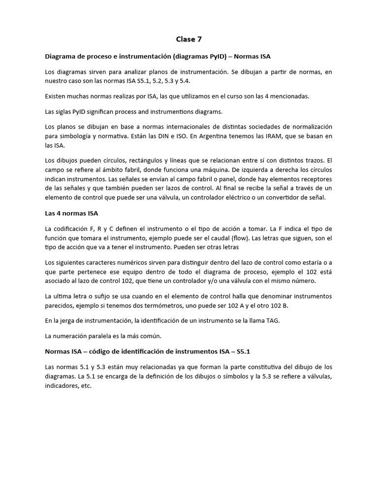 Clase 7 - Normas ISA 5.1 y 5 | PDF | Informática