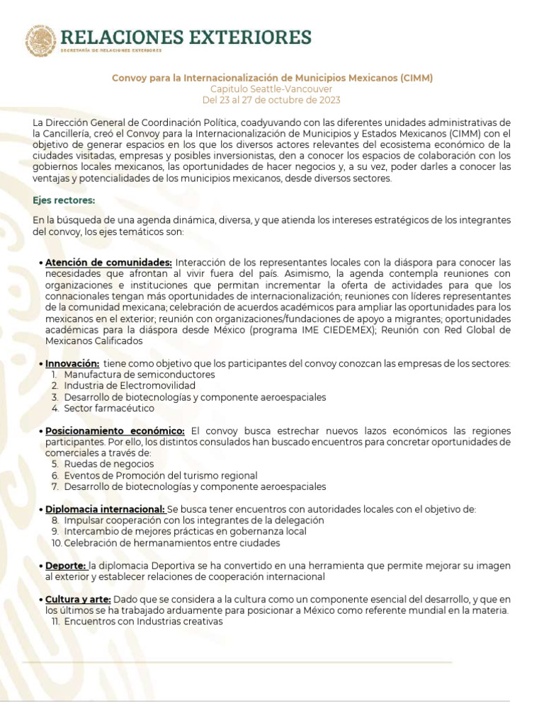 Ficha Convocatoria Convoy-Capítulo Seattle-Vancouver | PDF | México ...