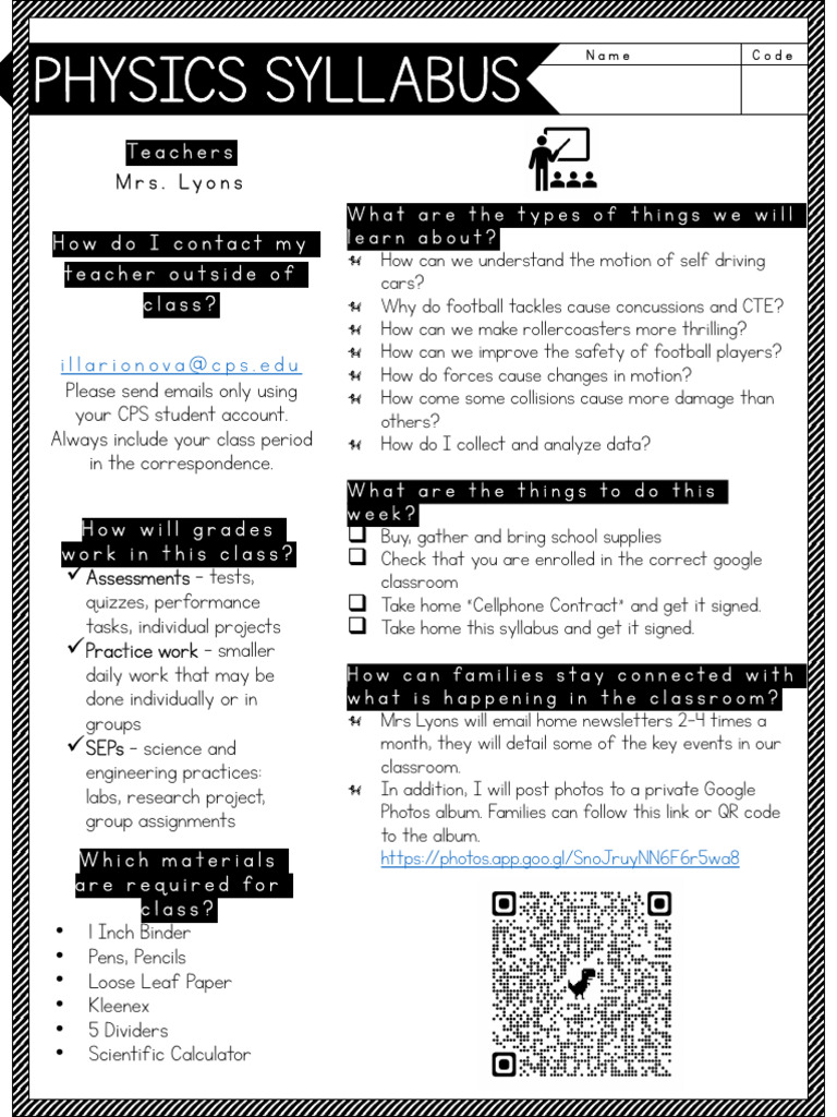 Physics Syllabus 2023-2024 Honors | PDF | Teachers | Learning