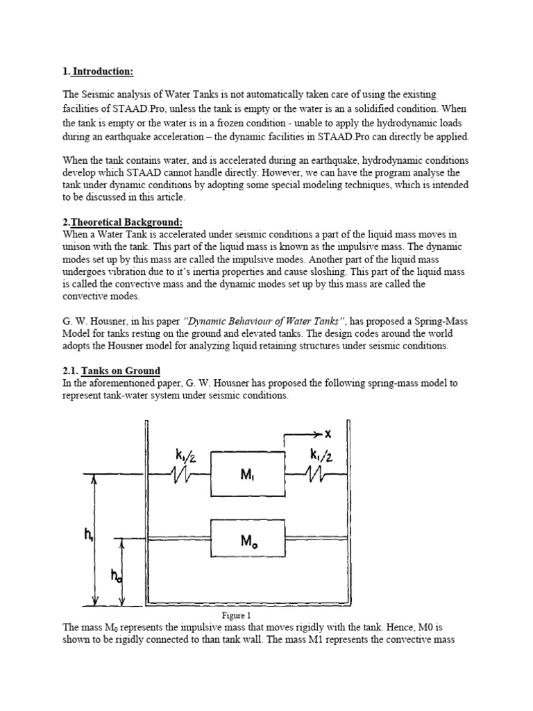 Seismic Analysis of Water Tank - STAAD. Model | PDF | Seismology ...