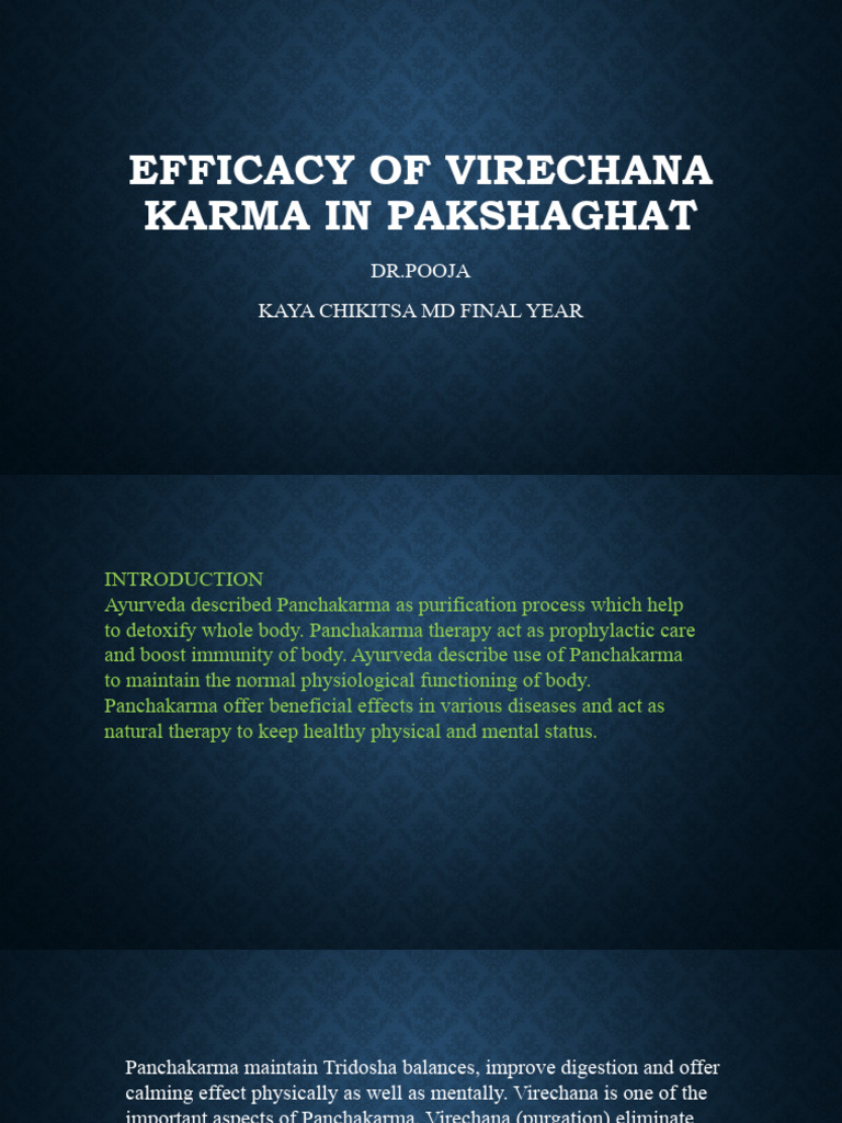 Virechana Efficacy in Pakshaghata Treatment | PDF