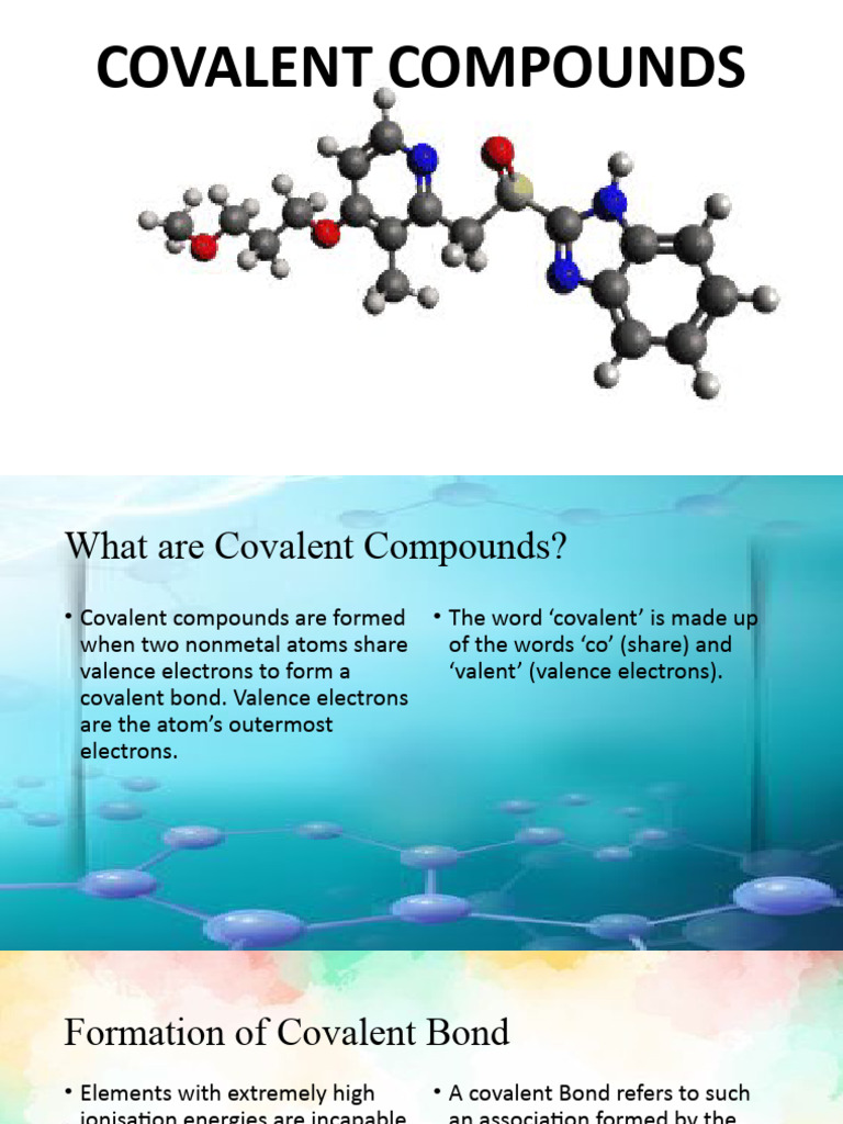Covalent Compounds | PDF | Chemical Compounds | Covalent Bond