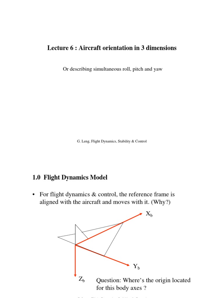 Aircraft Dynamics | PDF | Flight Dynamics (Fixed Wing Aircraft) | Rotation