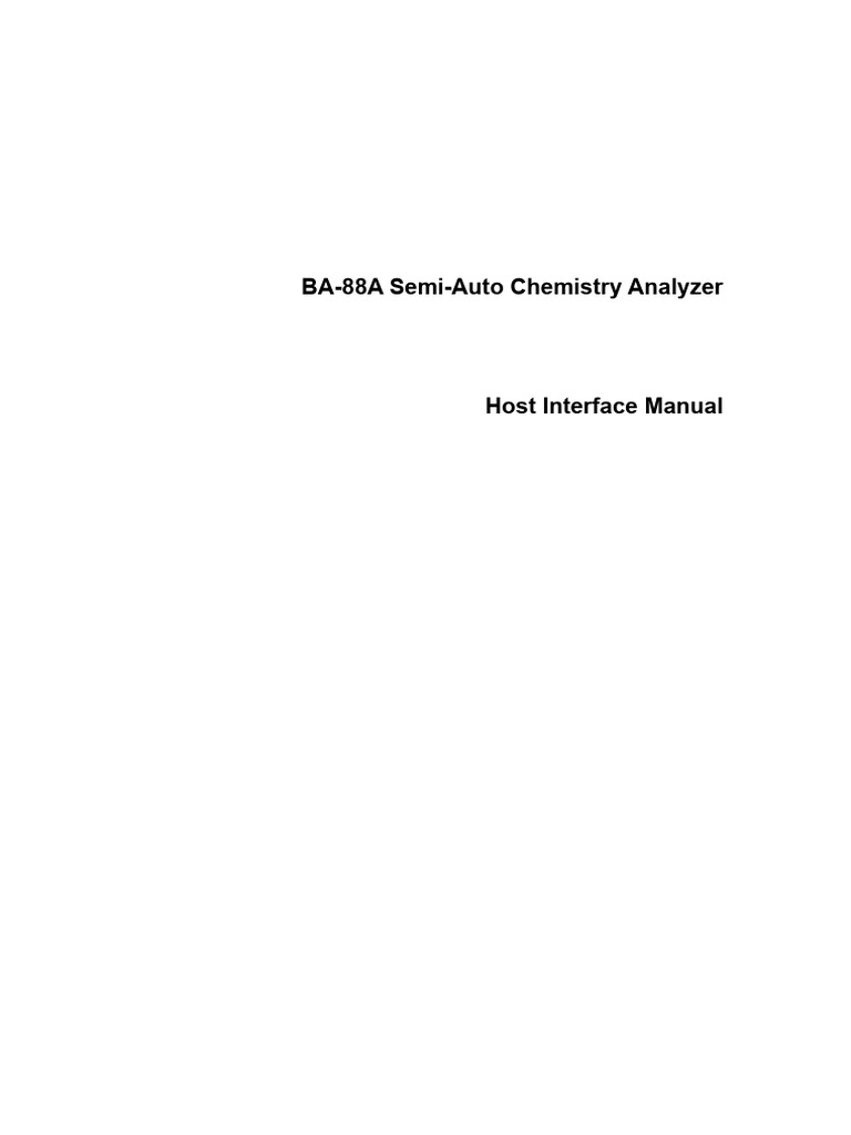 BA-88A LIS Interface Manual (v1.0) | PDF | Ascii | Information Technology