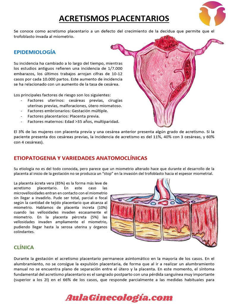 Acretismo Placentario: Diagnóstico y Tratamiento | PDF | Placenta | El ...