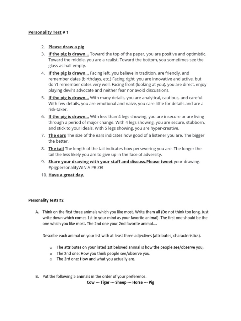 Personality Test | PDF | Leadership | Psychology