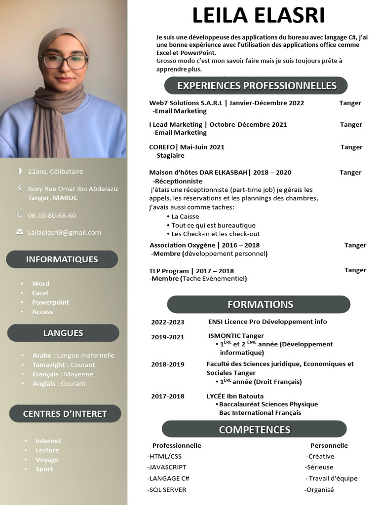 CV Leila | PDF | Informatique