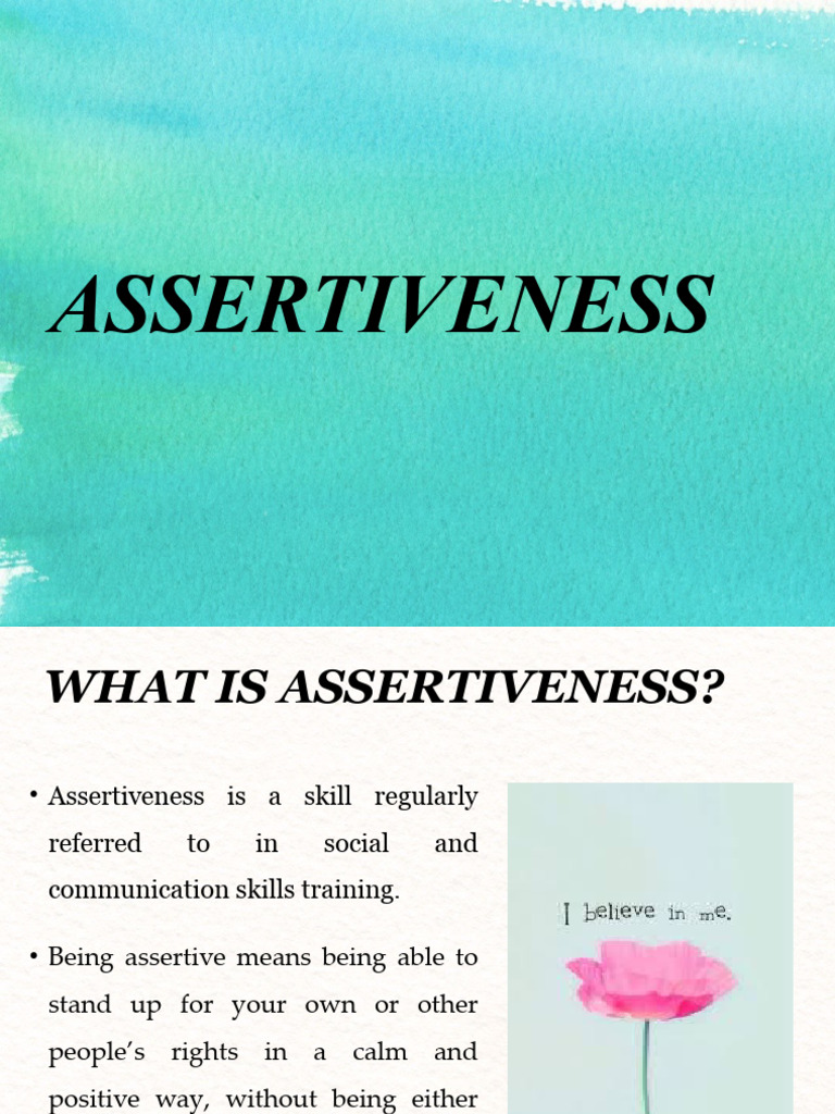Assertiveness | PDF | Cognition | Behavioural Sciences