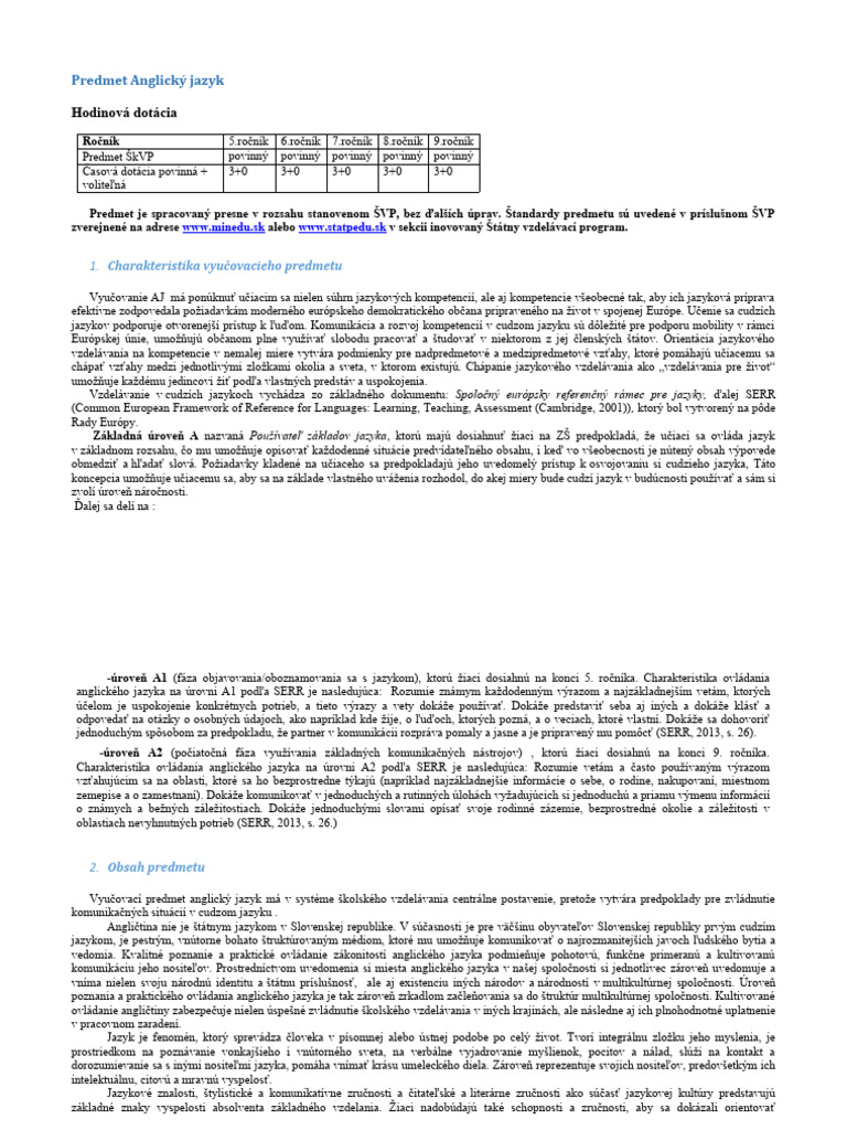 Anglicky Jazyk | PDF