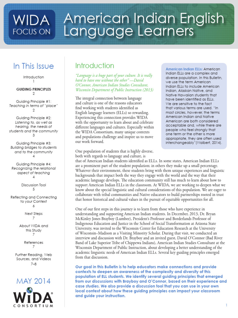 FocusOn American Indian ELLs | PDF | Teachers | Curriculum
