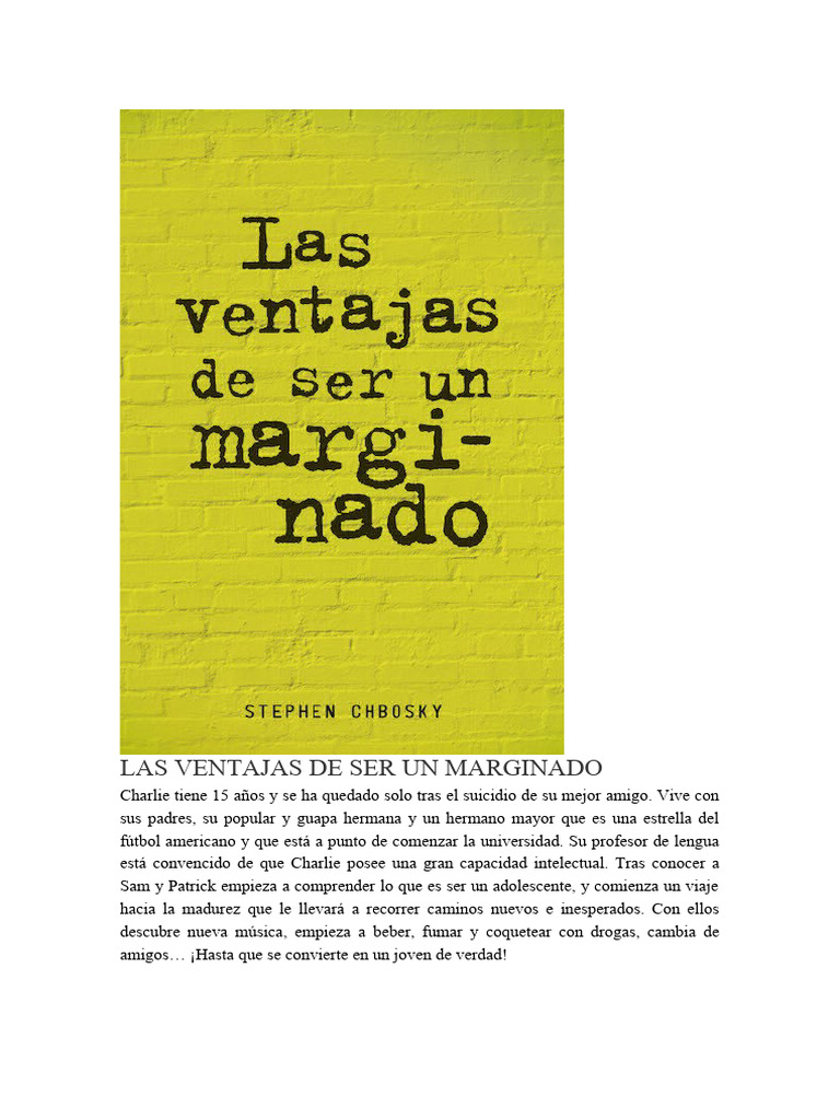 Las Ventajas de Ser Un Marginado | PDF
