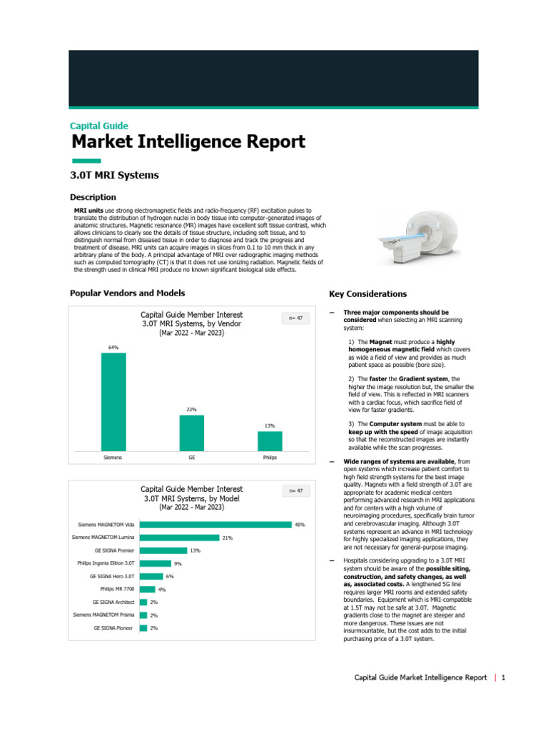 MRI 3.0T Market Intelligence Report | PDF | Magnetic Resonance Imaging ...
