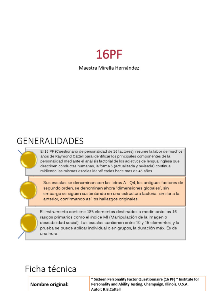 16PF | PDF | Inteligencia | Pensamiento