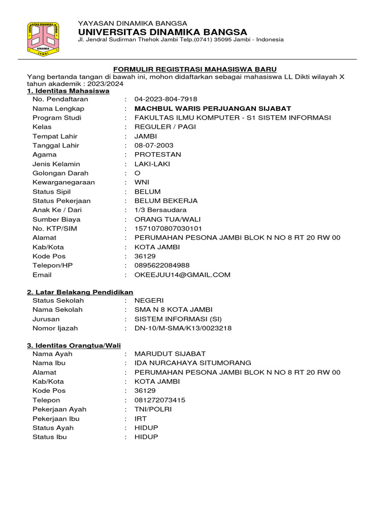 Registrasi Pendaftaran | PDF