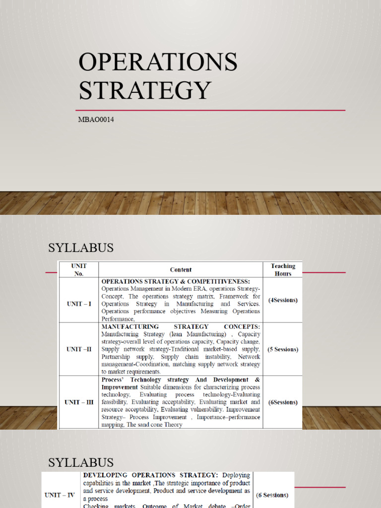 Operations Strategy | PDF | Strategic Management | Marketing