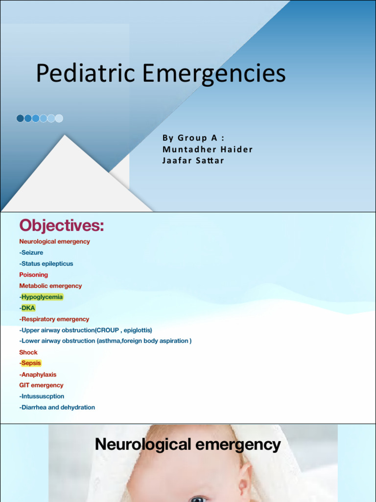 Pediatric Emergencies ?-1 | PDF | Shock (Circulatory) | Hypoglycemia