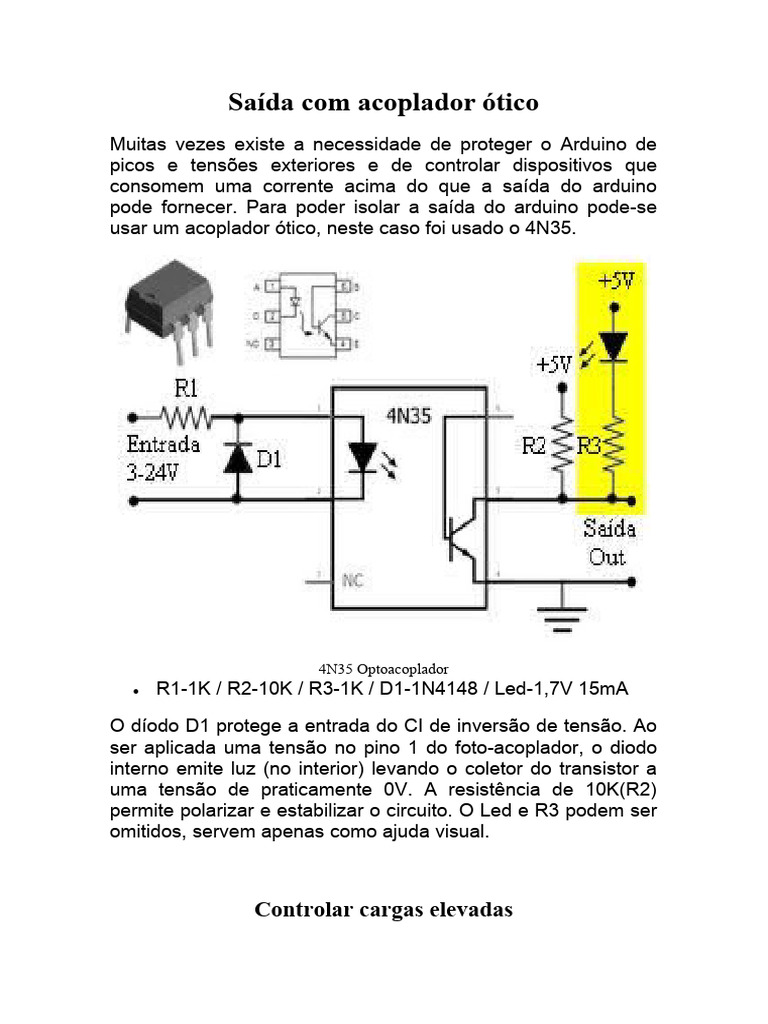 Uso do 4N35 para Isolar Arduino | PDF
