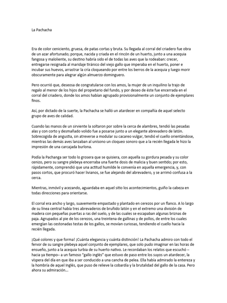 La Pachacha | PDF | Pollo | Aves