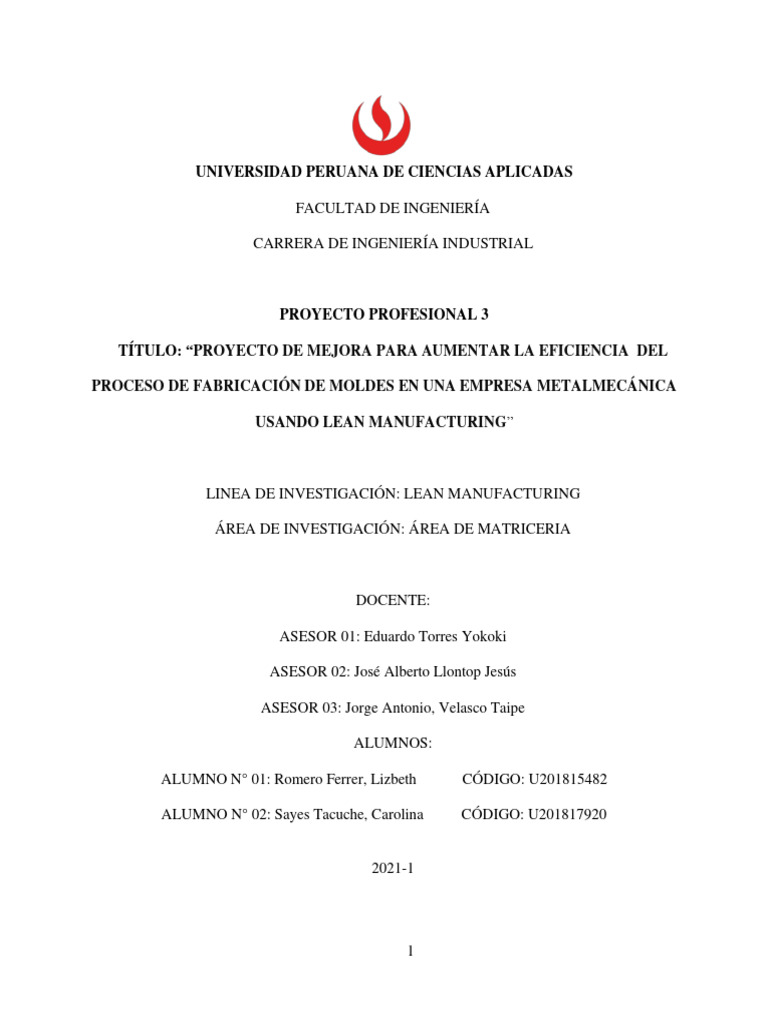 PP3 - TF Lizbeth Romero | PDF | Sector secundario de la economía | Producción y fabricación