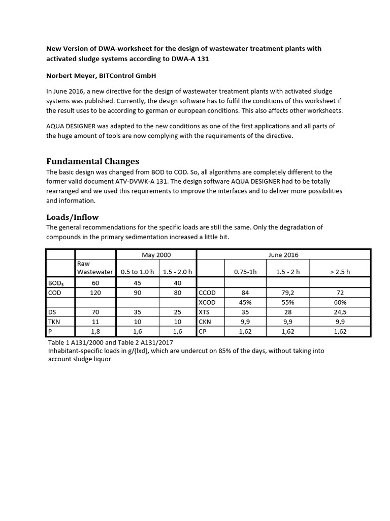 NewdimensioningguidelinesandnewworksheetDWA A131 | PDF | Environmental ...