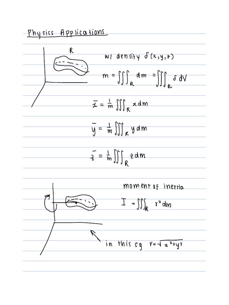 Physics Applications For Triple Integration and MoI | PDF