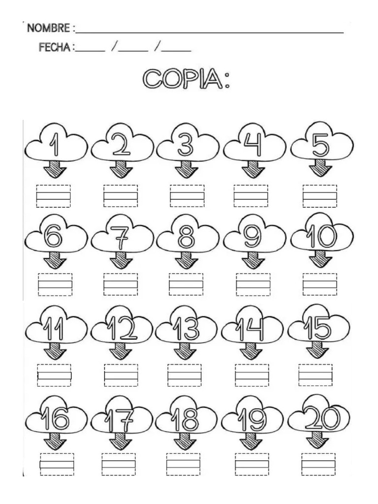 Copia Numeros Hasta 20 | PDF