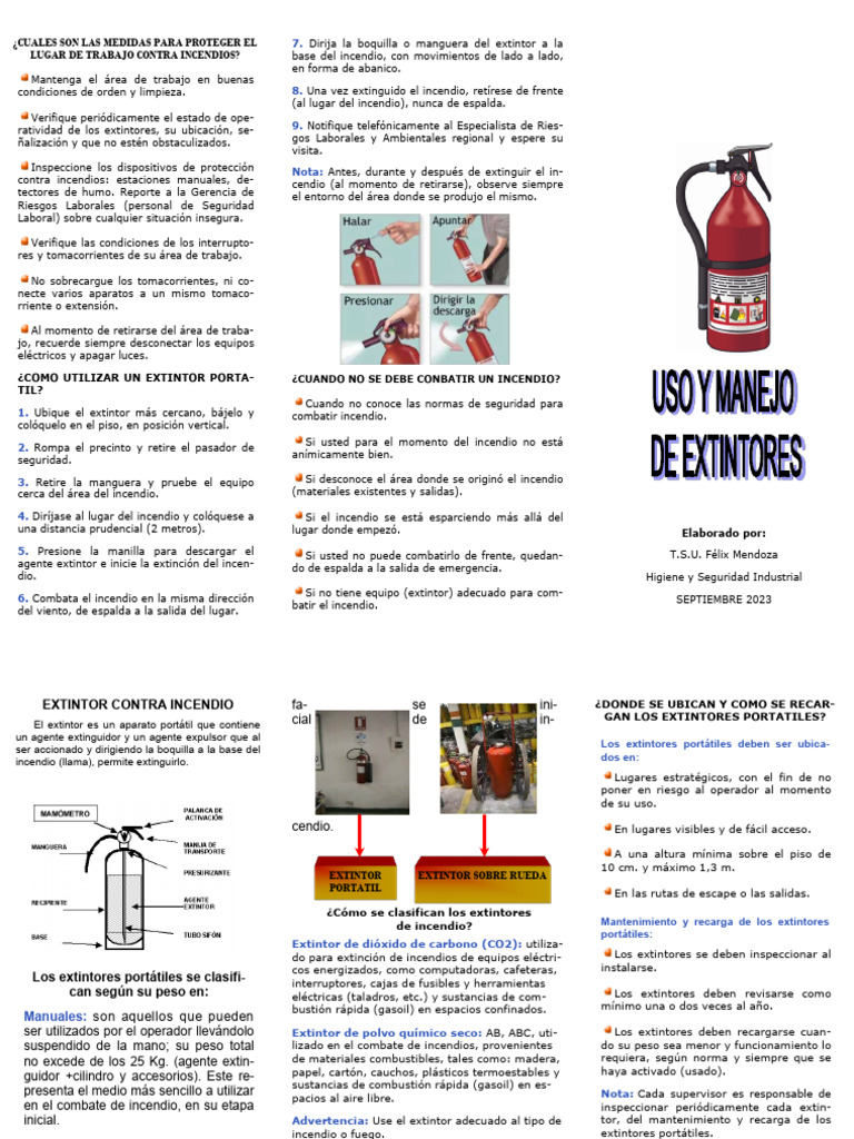 Manejo Extintores | PDF | Materiales
