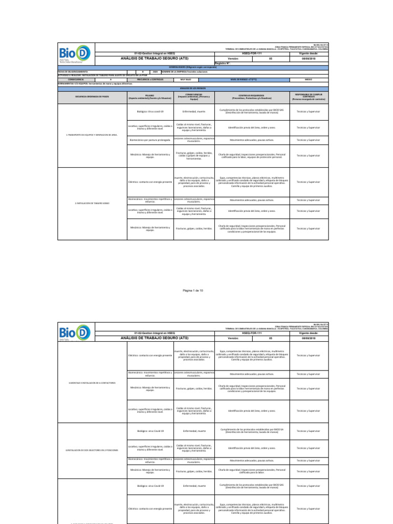 Ats Bio Laboratorio Ptar | PDF | Residuos | Medicina CLINICA