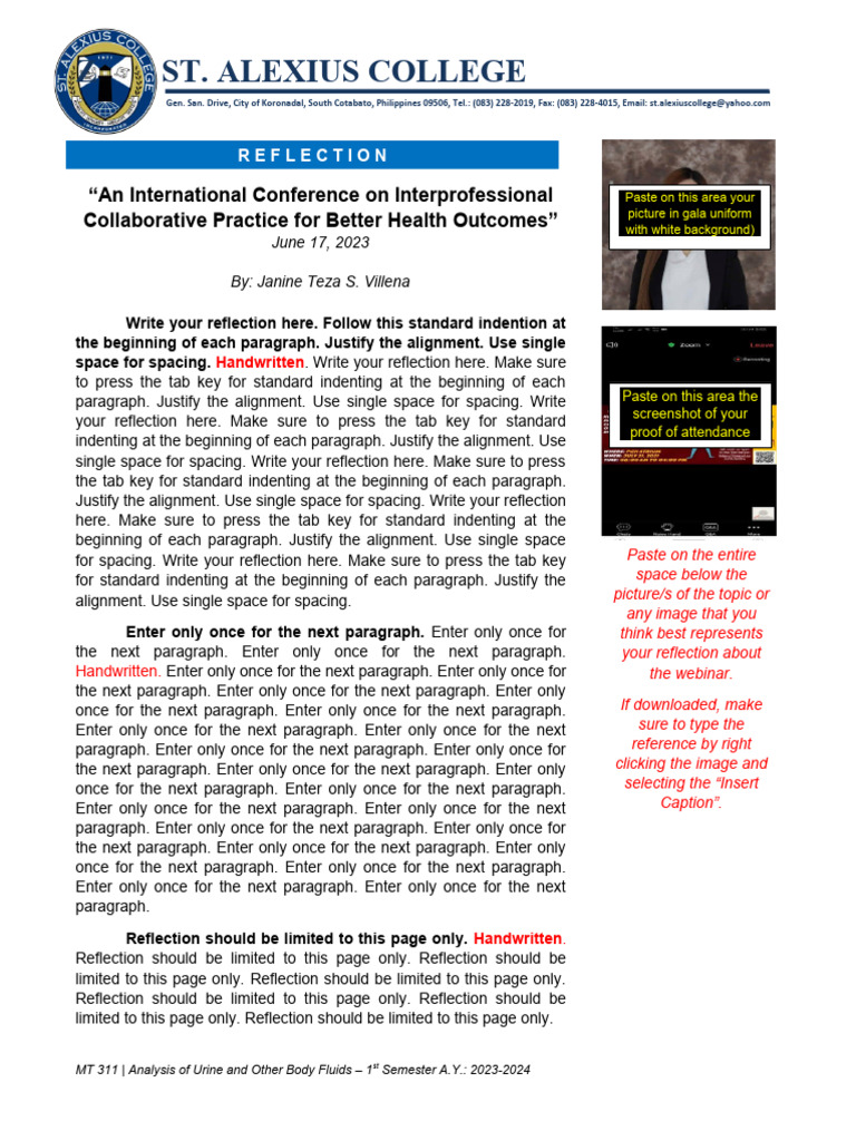 Reflective-Essay-Format 2 | PDF | Paragraph | Notation